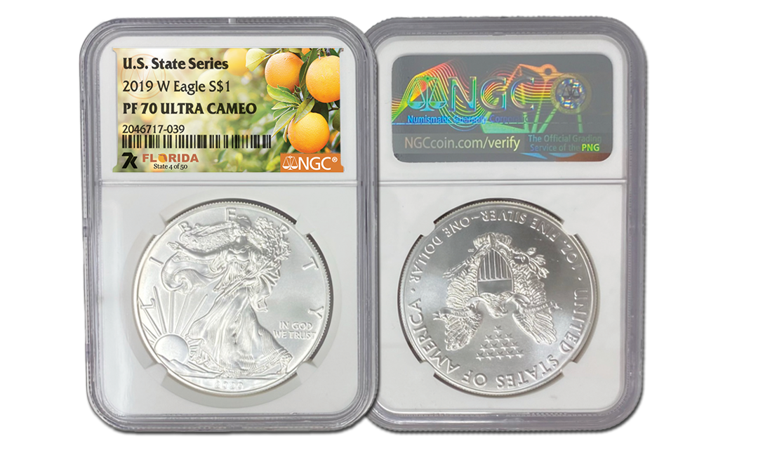 7k US State Label American Silver Eagle Coin Series