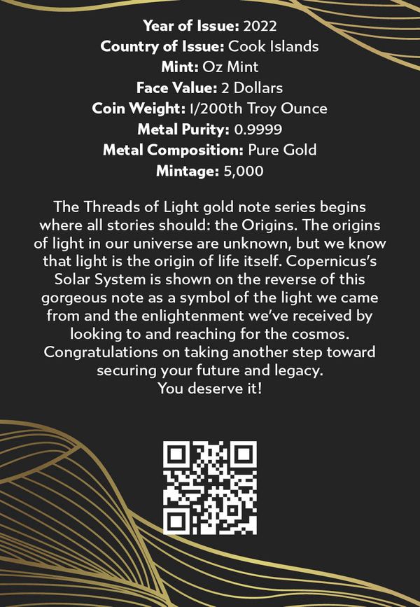 Threads of Light Gold Notes